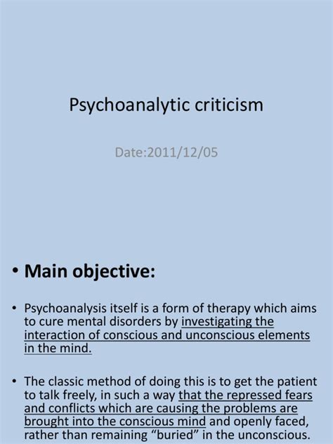Psychoanalytic Criticism 20111205 Pdf Sigmund Freud Id