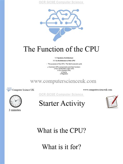 111a Architecture Of The Cpu Ocr Gcse Pdf Central Processing