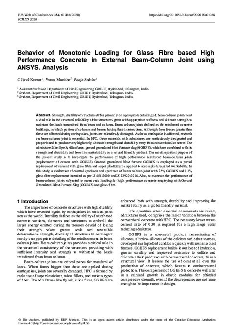 Pdf Behavior Of Monotonic Loading For Glass Fibre Based High