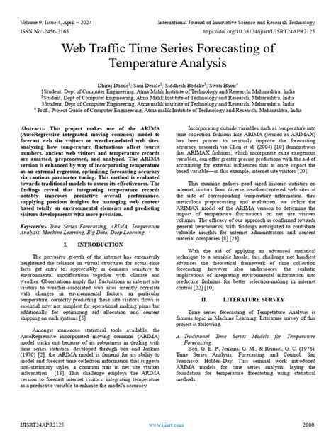 web traffic time series forecasting of temperature analysis pdf