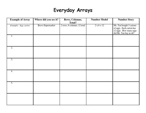 Everyday Arrays Example Of Array Where Did You See It Rows Columns