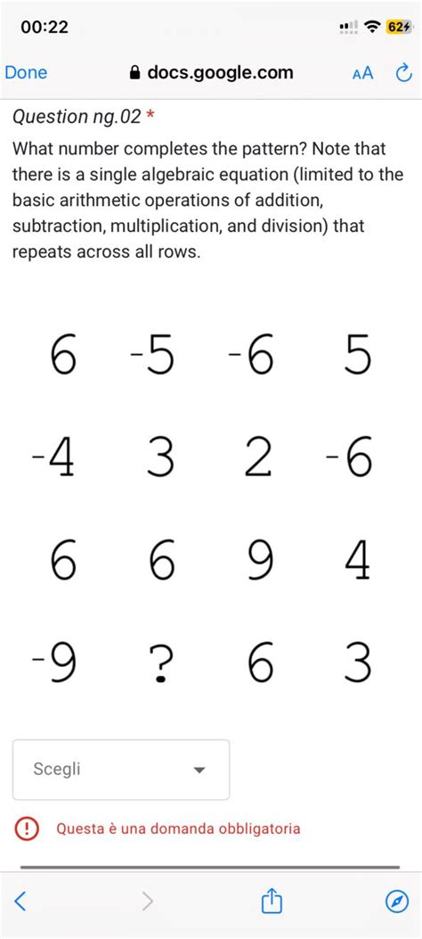 0022 0 do question ng 02 what number completes the pattern note tha