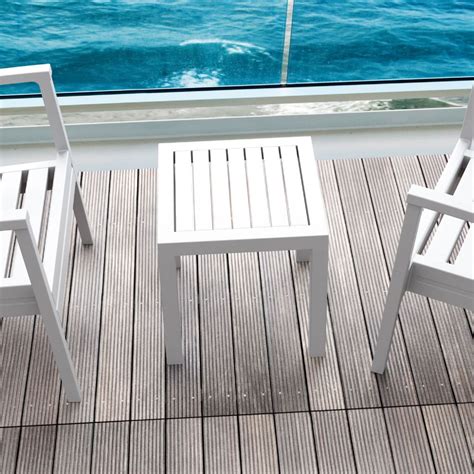 Ocean Square Side Table White Isp066 Whi By Siesta Compamia