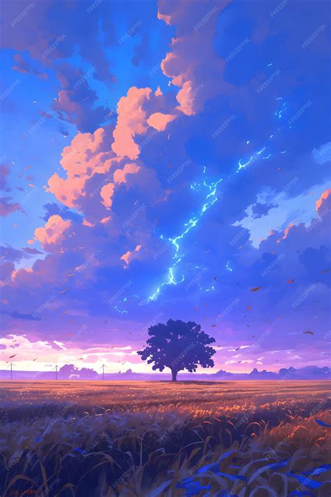 폭풍의 디지털 아트 스타일 일러스트레이션 Ai 생성 이미지