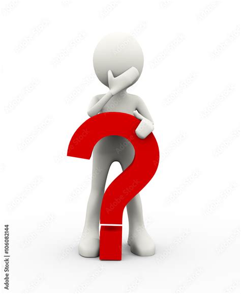 D Man Standing With Question Mark Stock Illustration Adobe Stock