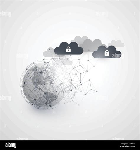 Cloud Computing And Global Networking Design Concept With Earth Globe