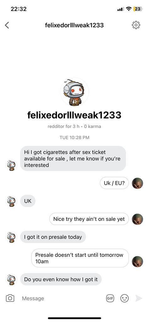 BEWARE POSSIBLE SCAMMER R CigarettesAfterSex