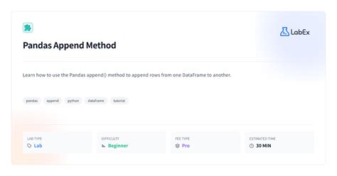 Pandas Append 메서드 Dataframe 에 행 추가 방법 Labex