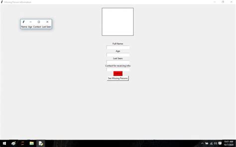 Missing Persons Using The Python Tkinter Project In Python With Source Code And Report