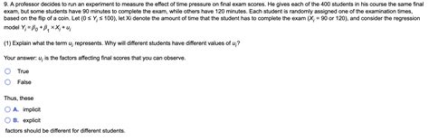 solved 9 a professor decides to run an experiment to