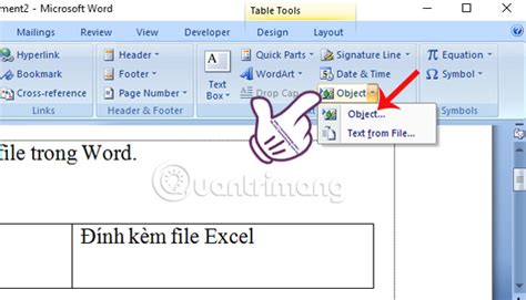 Hướng Dẫn đính Kèm File Trong Word
