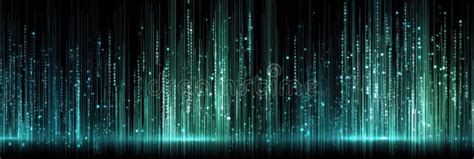 Digital Rain In Minimal Cyan Tones Evokes A Futuristic Atmosphere