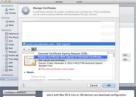 How To Add Install And Configure An Ssl Certificate To Mac Os X 10 7 Lion Server Coolest