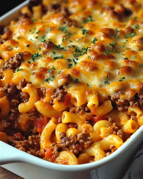 Cheesy Beef And Macaroni Casserole Recetas Faciles