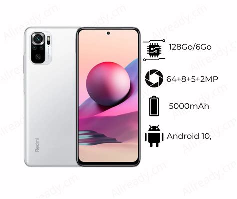 XIAOMI REDMI NOTE 10S DUAL SIM 128GO RAM 6GO CAMÉRA 64 8 2 2MP 12 MOIS DE GARANTIE