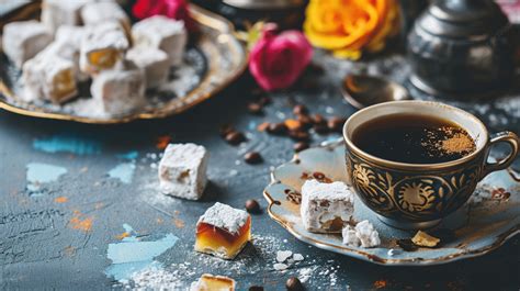 맛있는 터키 과자 Lokum과 전통 터키 커피 회색 배경 라마단 터키 과자 로쿰 동부 과자 배경 일러스트 및 사진 무료 다운로드 Pngtree