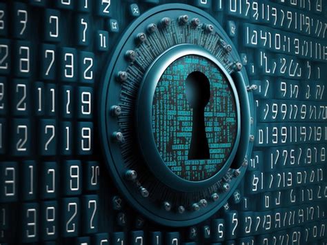 premium photo internet security concept with keyhole and binary code