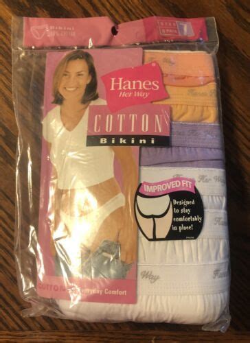 Vintage 2003 Hanes Her Way Bikini Panties 6 Pack Size 7 New 4749618337