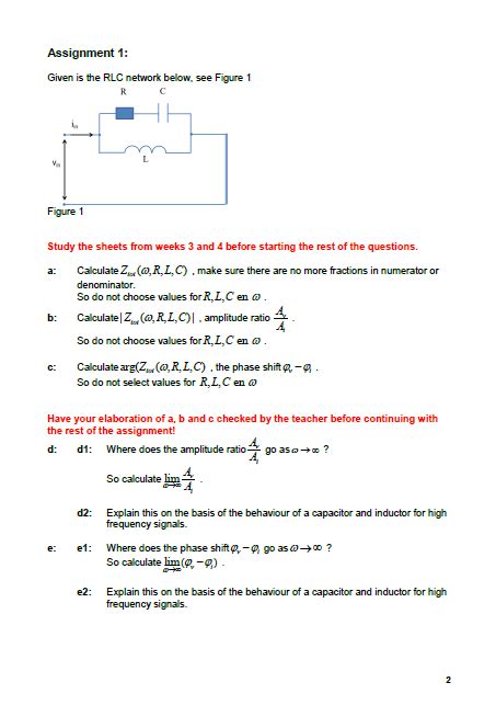 Solved Given Is The RLC Network Below See Figure Study Chegg