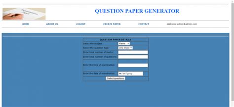 Question Paper Generator In PHP With Source Code Source Code Projects