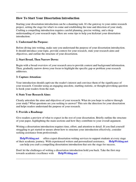 how to start your dissertation introduction pdf