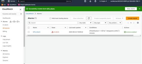 how to create alarm to terminate an ec2 instance using the amazon