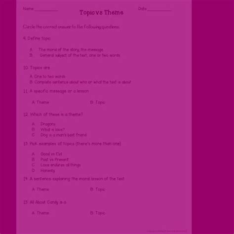 Topic Vs Theme Assessment By Bilingual Teaching Made Easy Tpt