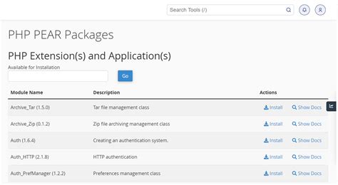 how to install php pear packages in cpanel