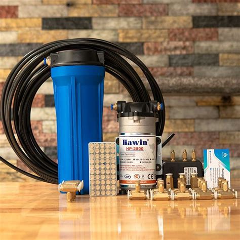 Hệ thống phun sương cho quán cà phê béc phun đầy đủ phụ kiện bơm HAWIN HP chính hãng