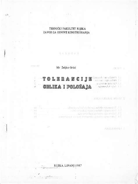 Tolerancije Oblika I Položaja Željko Orlić Pdf