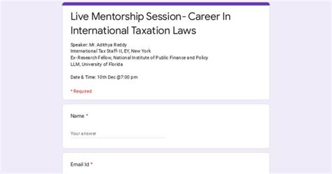 adithya reddy on linkedin live mentorship session career in international taxation laws