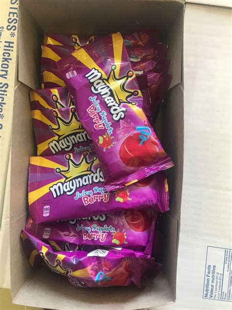 Case Of Maynards Juicy Squirts Berry Candy 18 X 55g