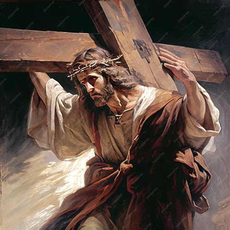 Premium Photo Jesus Christ Carring The Cross At Via Dolorosa In