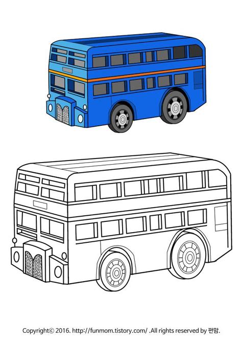 이층버스 자동차 무료색칠공부프린트 Coloring Books Kindergarten Math Worksheets