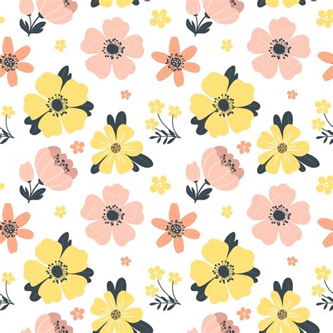 Seamless Spring Pattern With Flowers Vector Illustration 2185987 Vector Art At Vecteezy