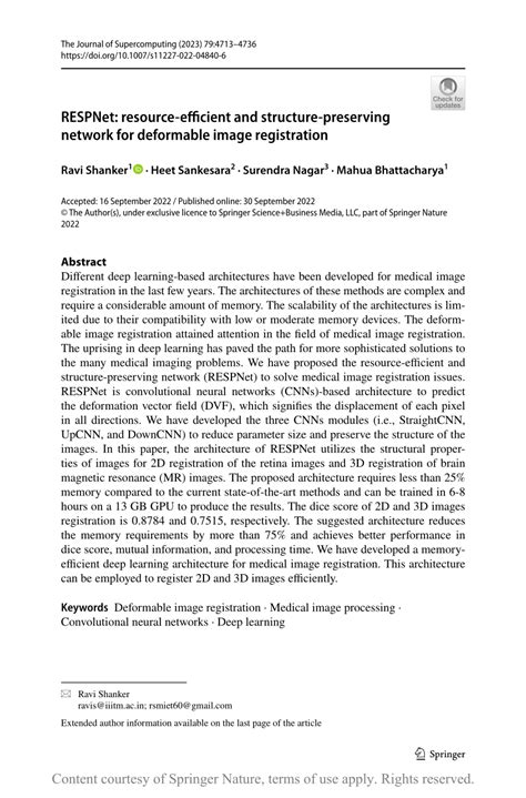 Respnet Resource Efficient And Structure Preserving Network For Deformable Image Registration