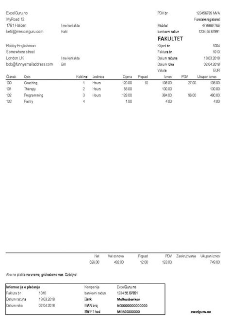 Multi Language Excel Invoice Template Excelguru Vba Tips And Tricks