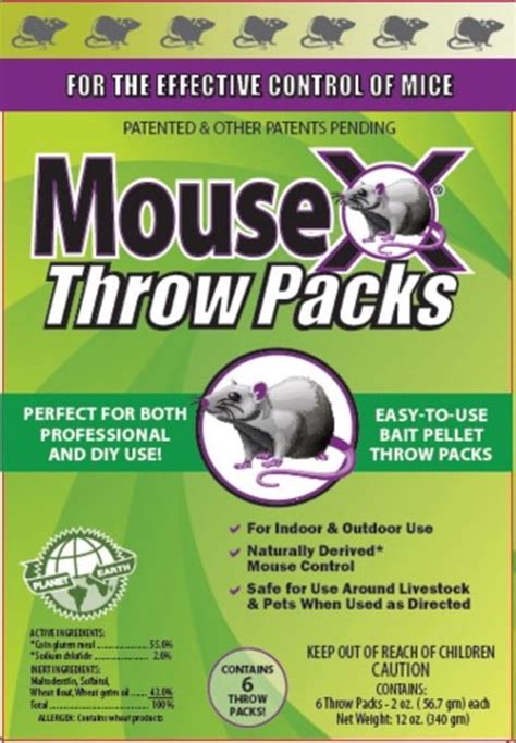 Mousex Throw Packs Bait Pellets For Mice Pack Of 6 12oz Ecoclear