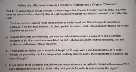 Solved Telling The Difference Between A Chapter 6 Problem