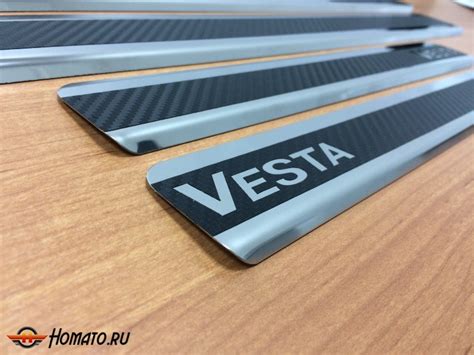 Накладки на пороги Лада Веста (седан, SW, Cross) нержавейка, INOX в ...