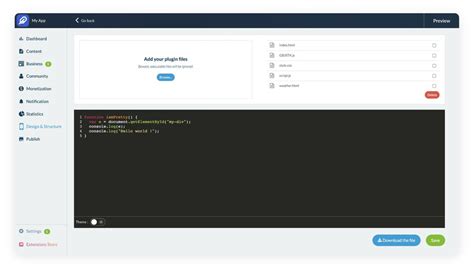 Custom Code Menu App Extension