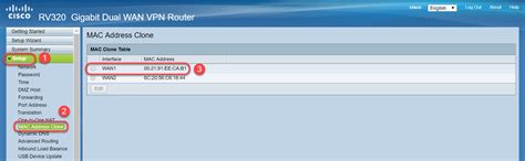Clonar la dirección MAC de un router de terceros en un router RV320 Cisco