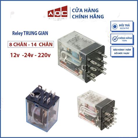 Rơ Le Trung Gian 8 Chân 14 Chân 12v 24v 220v Relay Omron Đóng Ngắt