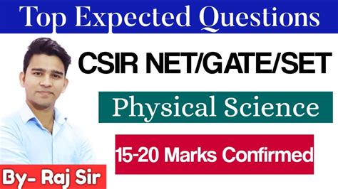 most expected questions csir net gate set physical science csir net