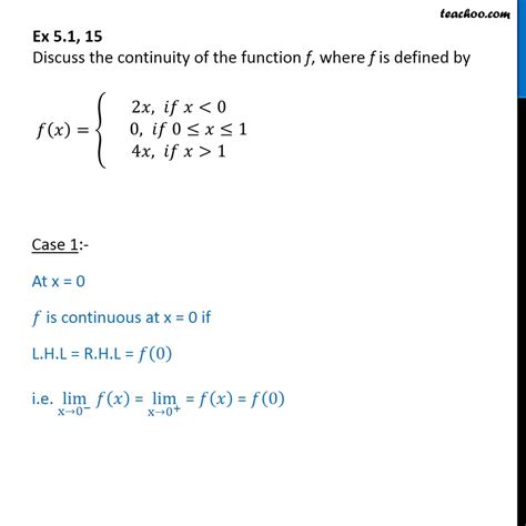 Ex Discuss Continuity Of F X X X Class