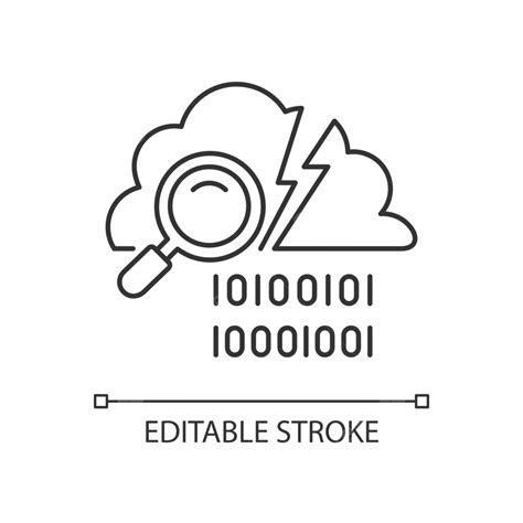 Data Breach Detection Linear Icon Technology Pictogram Data Vector