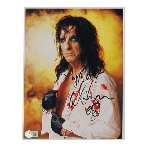 Alice Cooper Signed 85x11 Photo Beckett Pristine Auction