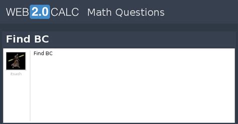 View Question Find Bc