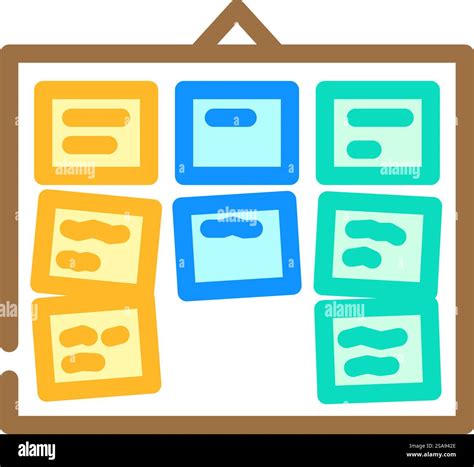 Card Sorting Ux Ui Design Color Icon Vector Card Sorting Ux Ui Design Sign Isolated Symbol