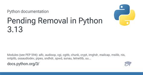 Pending Removal In Python 313 — Python 3136 Documentation